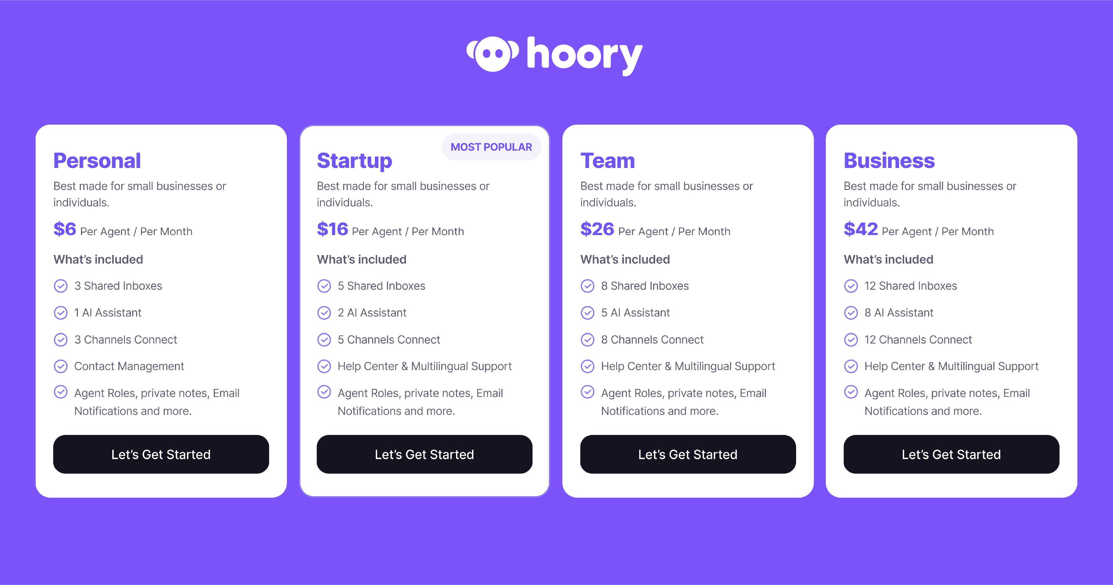 Pricing | Hoory AI | Hoory