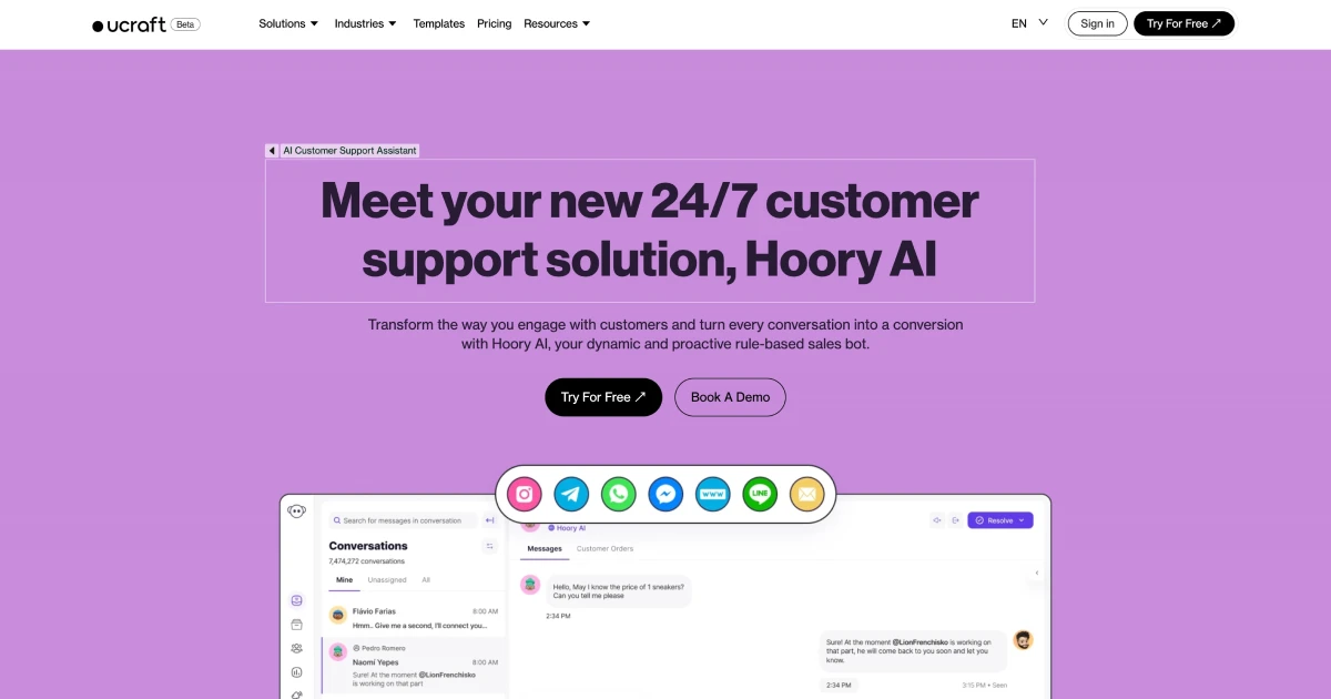 Make More Sales with Hoory, AI-Powered Bot | Ucraft Next